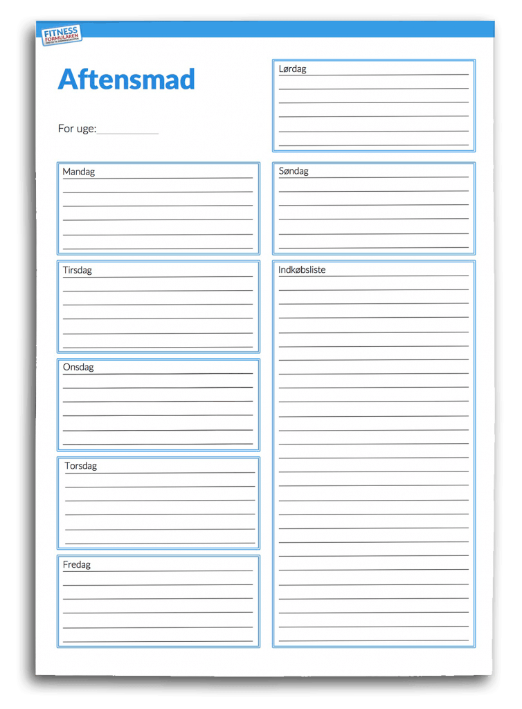 Sund madplan | Lækre færdige madplaner og skabeloner til en hel uge